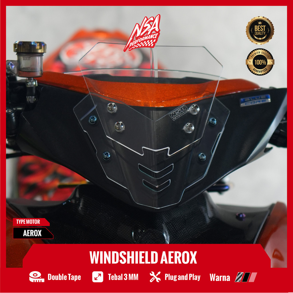 Jual NSA Windshield Aerox Double Layer Visor Aerox Double Layer ...