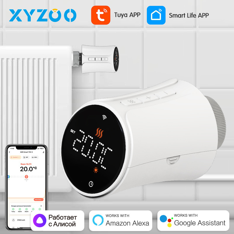Jual Tuya WiFi Radiator Thermostat Valve Smart Home Heating TRV APP ...