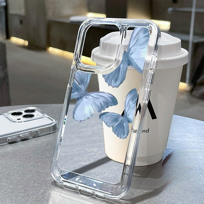 Jual Premium blue butterfly transparan soft case hp VIVO V60 Y400 Y19s ...