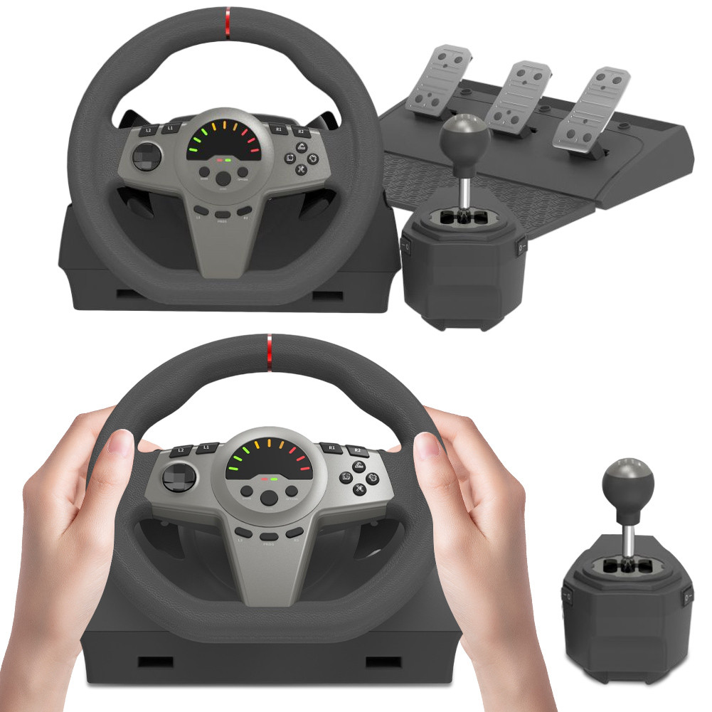Jual Gaming Steering Wheel with Shifter and Pedal 270 Degree Gaming ...