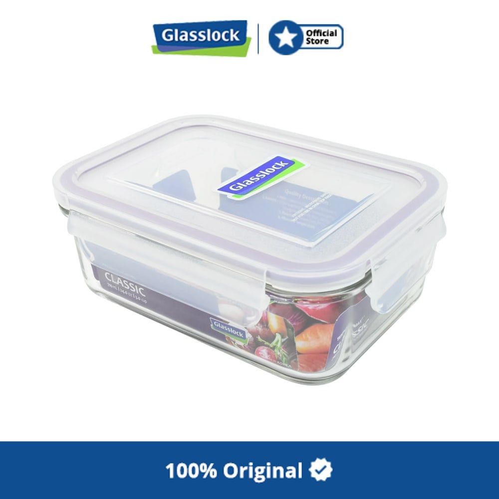 Jual Glasslock 710 ml Basic Wadah Makanan Rectangular - Ungu Food ...