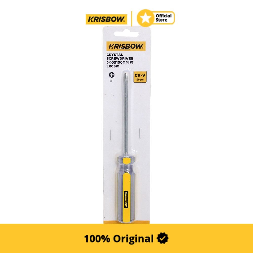Jual Krisbow Screwdriver Obeng Kristal Plus 5x100mm P1 Lrcsp1 | Shopee ...