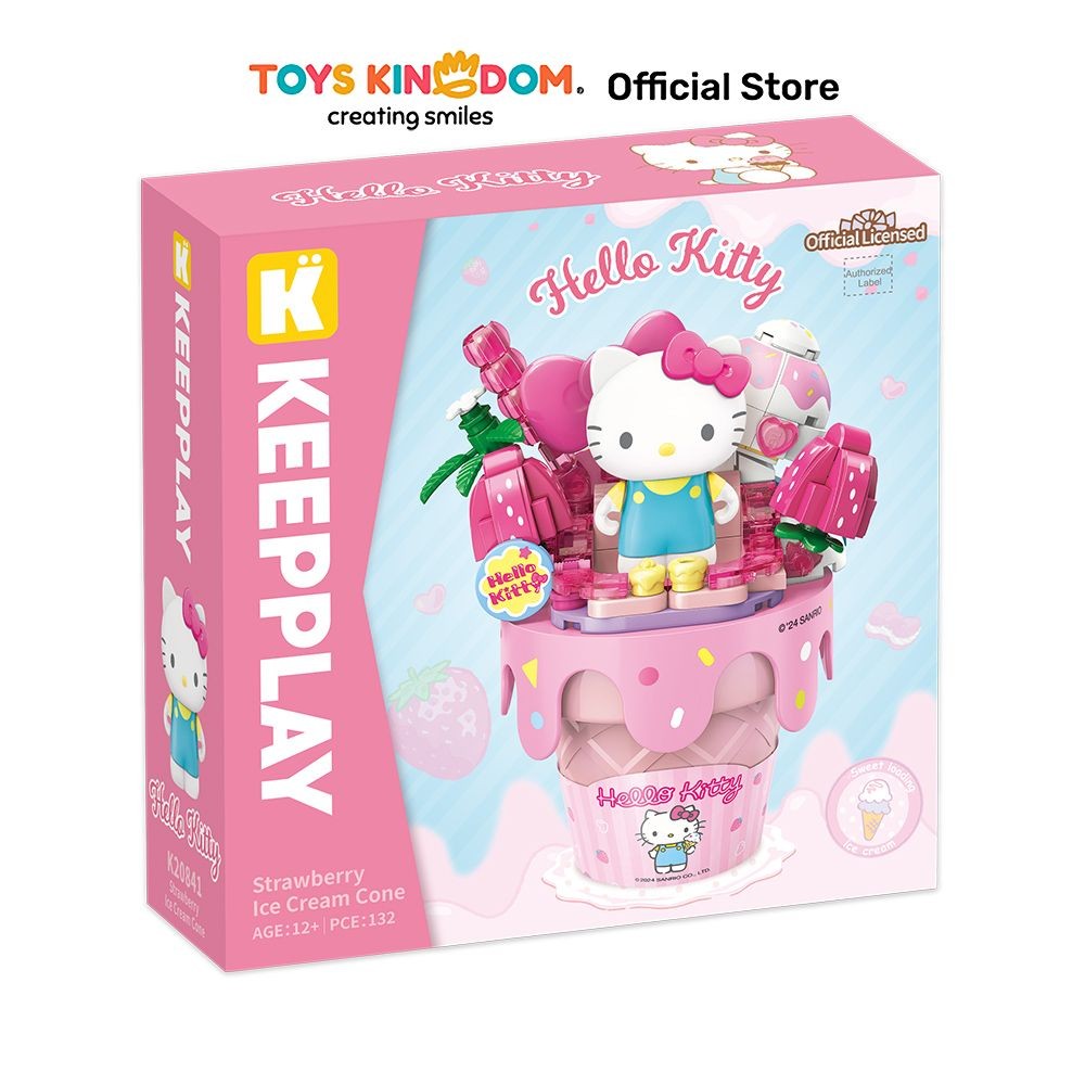 Jual Toys Kingdom Keepplay Sanrio Hello Kitty Strawberry Ice Cream Cone Kids Toy Toys Block ...