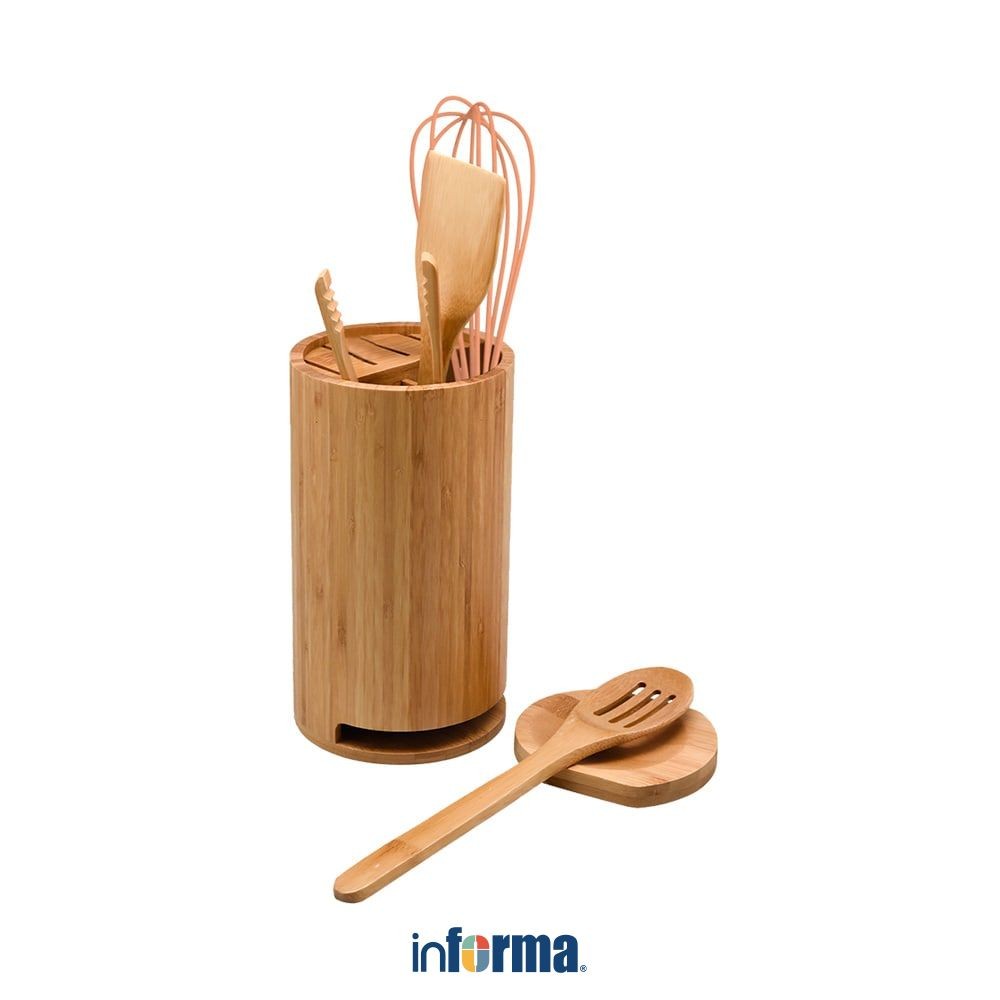 Jual Informa Cooking Color Set 6 Pcs Chirou Peralatan Masak Dengan Holder Cooking Utensils Set ...