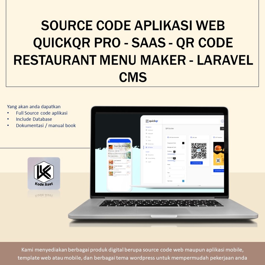 Jual SOURCE CODE APLIKASI WEB QUICKQR PRO - SAAS - QR CODE RESTAURANT MENU MAKER - LARAVEL CMS ...