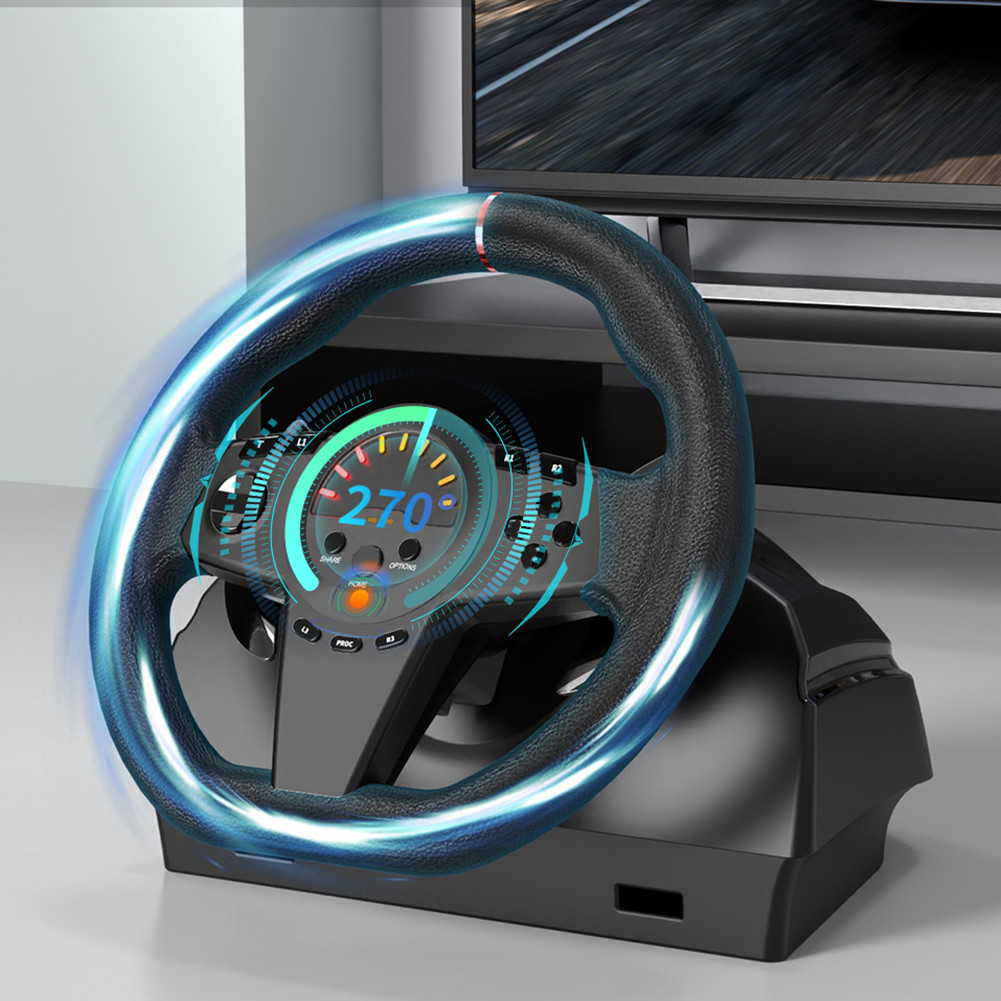 Jual 270° Simracing PC Steering Wheel with Linear Pedals Gaming ...