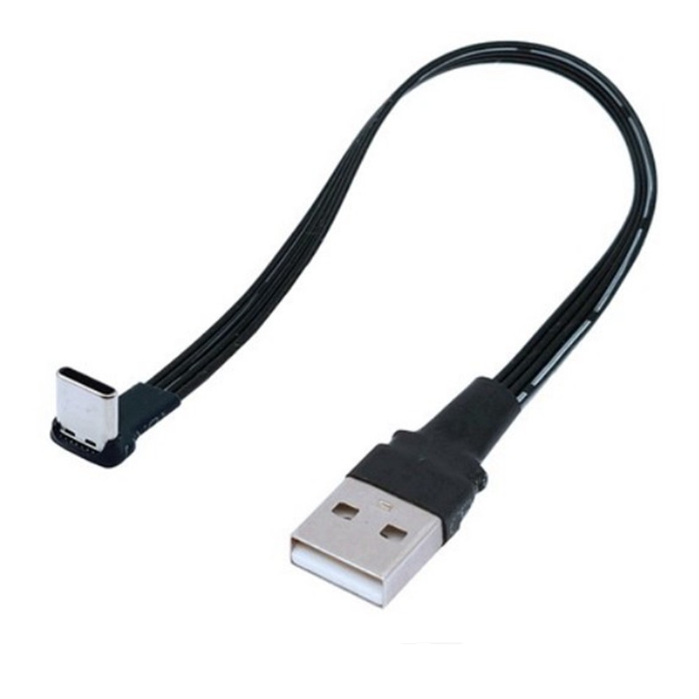 Jual 5cm-1m flat USB elbow to type-C male charging data cable version 2 ...