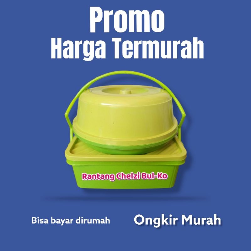 Jual Rantang Chelzi Bu-ko (Bulat Kotak) / Rantang Susun untuk Kue dan ...