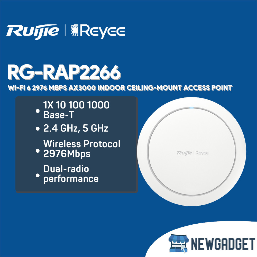 Jual RUIJIE REYEE RG-RAP2266 WI-FI 6 2976 MBPS AX3000 INDOOR CEILING ...