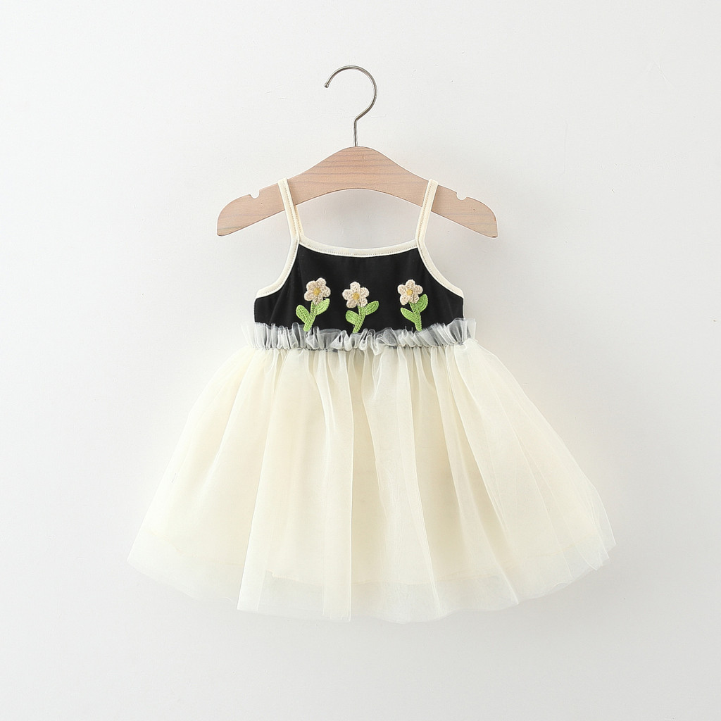 Jual Haasya Kids Gaun Gadis 1-4 Tahun Versi Korea Tiga Rok Putri Bordir ...