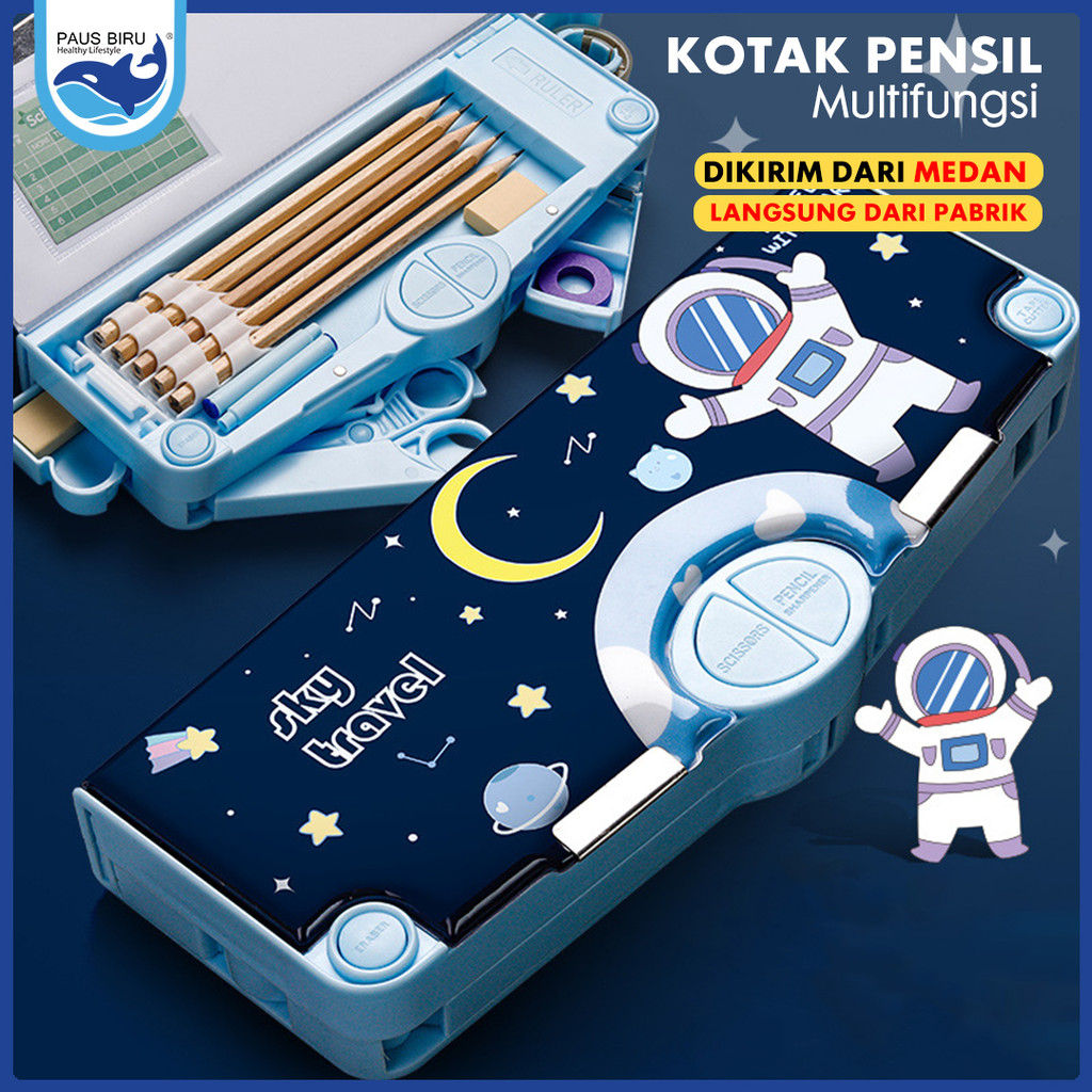 Jual Paus Biru Medan - Kotak Pensil Multifungsi Lengkap Peruncing ...