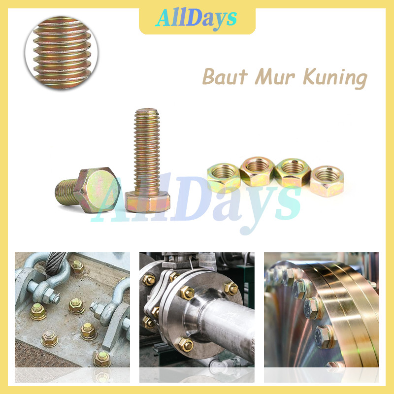 Jual Baut Mur Hexagon Kuning/Baut Mur Kuning M8/Baut Mur Kuning/Baut ...