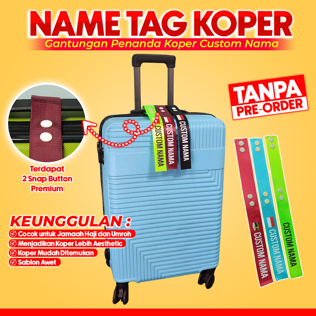Jual Penanda Koper Name Tag Custom / Name Tag Penanda Koper Custom Nama ...