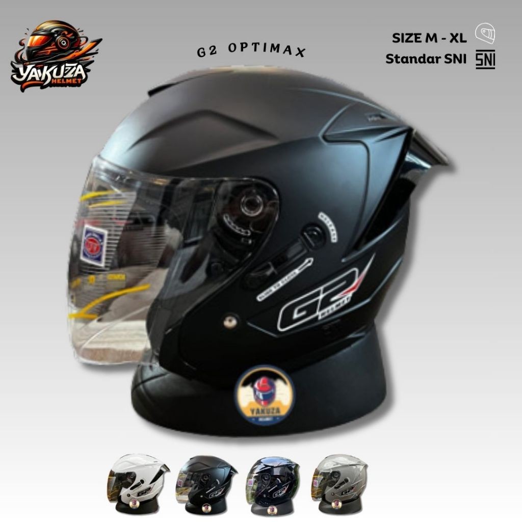 Jual HELM G2 OPTIMAX SOLID DOUBLE VISOR HELM PRIA STANDART SNI | Shopee ...