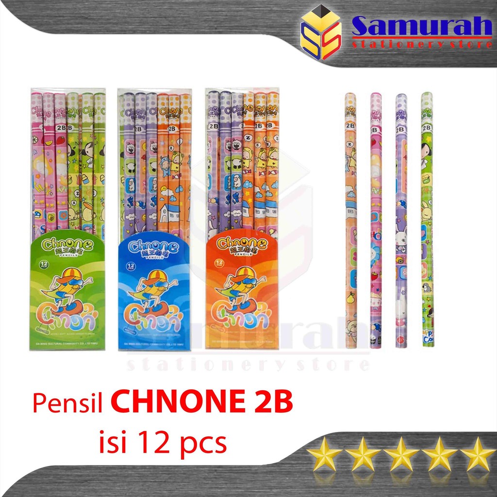 Jual Pensil Kayu CHNONE 2B isi 12 pcs per Box / Box isi 12 batang Murah ...
