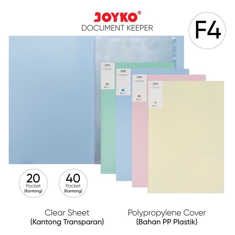 Jual (ISI 20 & 40 lbr) F4 Document Keeper Clear Holder Map File Dokumen ...