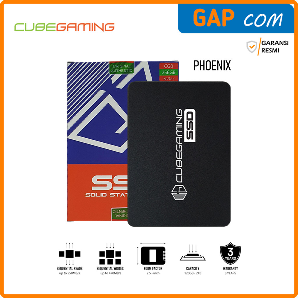 Jual SSD 128GB 256GB 512GB Cube Gaming PHOENIX SATA III 6Gb/s 2.5 ...