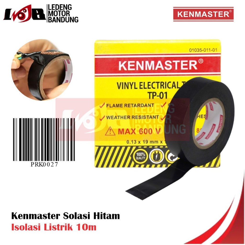 Jual Kenmaster Solasi Hitam Isolasi Listrik Vinyl Electrical Tape TP-01 ...
