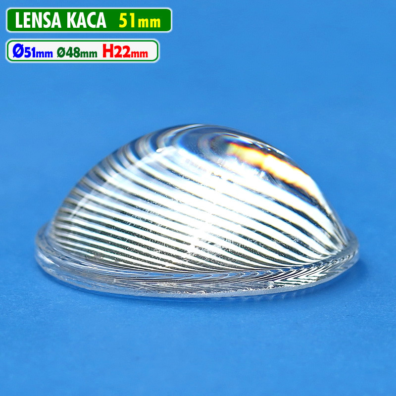 Jual Lensa Kaca 51mm Cembung Strip H.22 ID.48mm 2 Inch LED HPL Cree SST ...