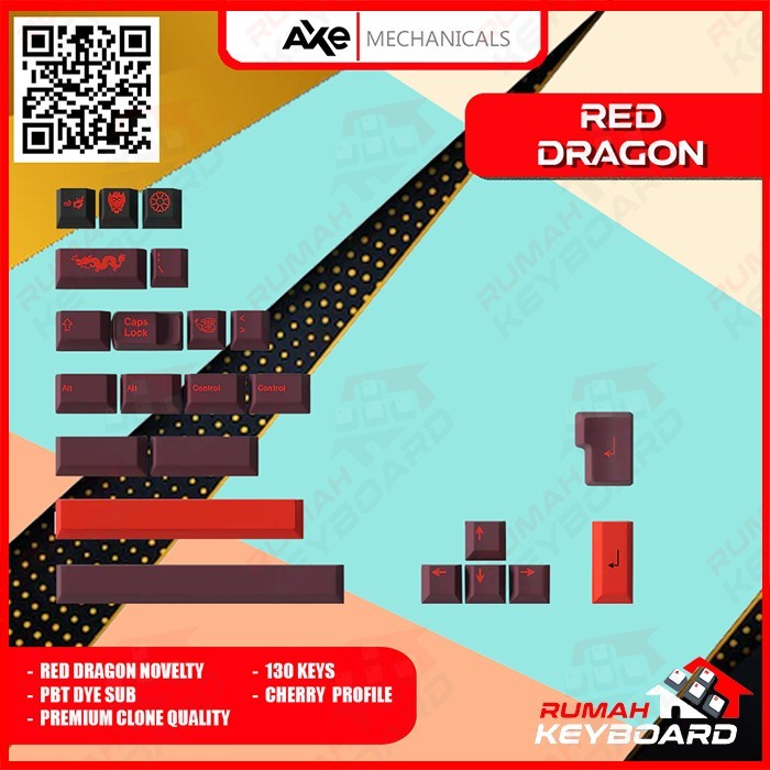 Jual KEYCAP - KEYCAPS - CHERRY - RED DRAGON - PBT - DYE SUB - NOVELTY | Shopee Indonesia