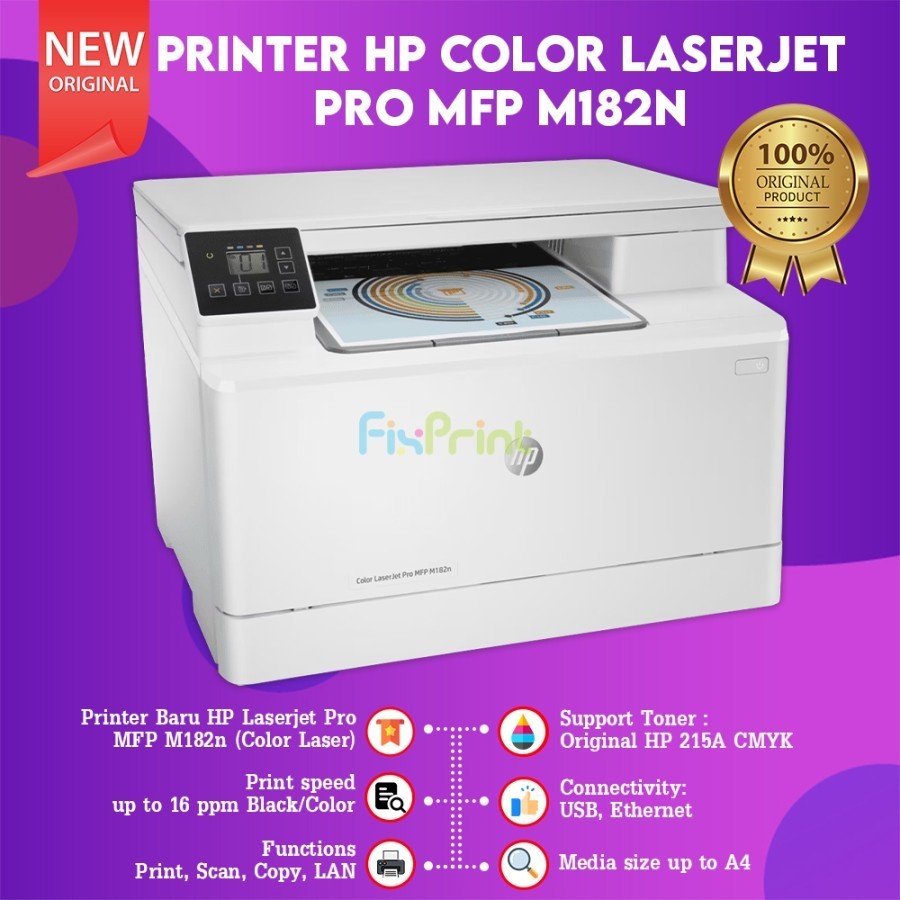 Jual FixPrint HP Printer Color LaserJet Pro MFP M182n 182n M 182 n ...