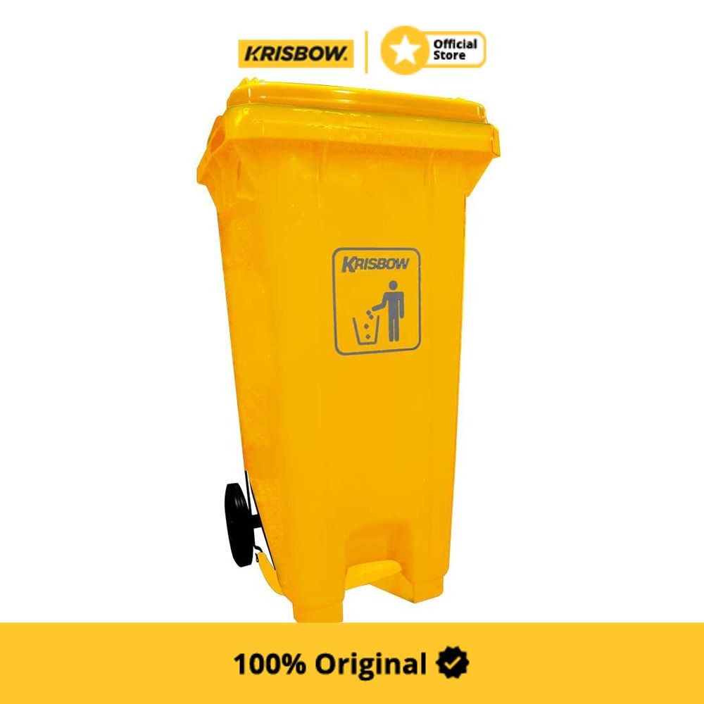 Jual Krisbow Dust Bin Tempat Sampah Outdoor Pedal Tutup 240 Ltr | Shopee Indonesia
