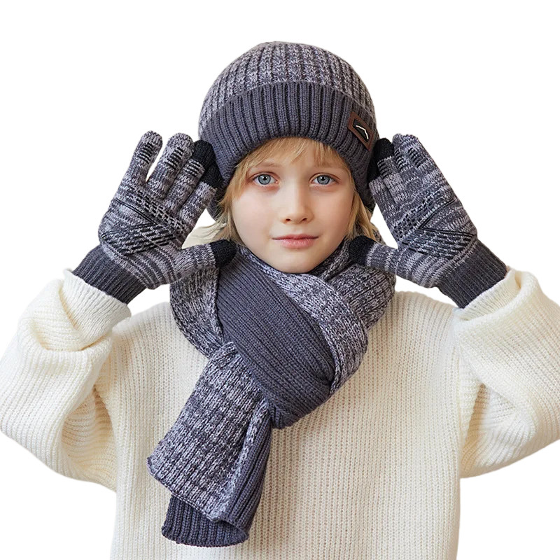Jual 4 5 6 7 8 9 10 Years Old Kids Hat Scarf Gloves Set Boy Girl Winter ...