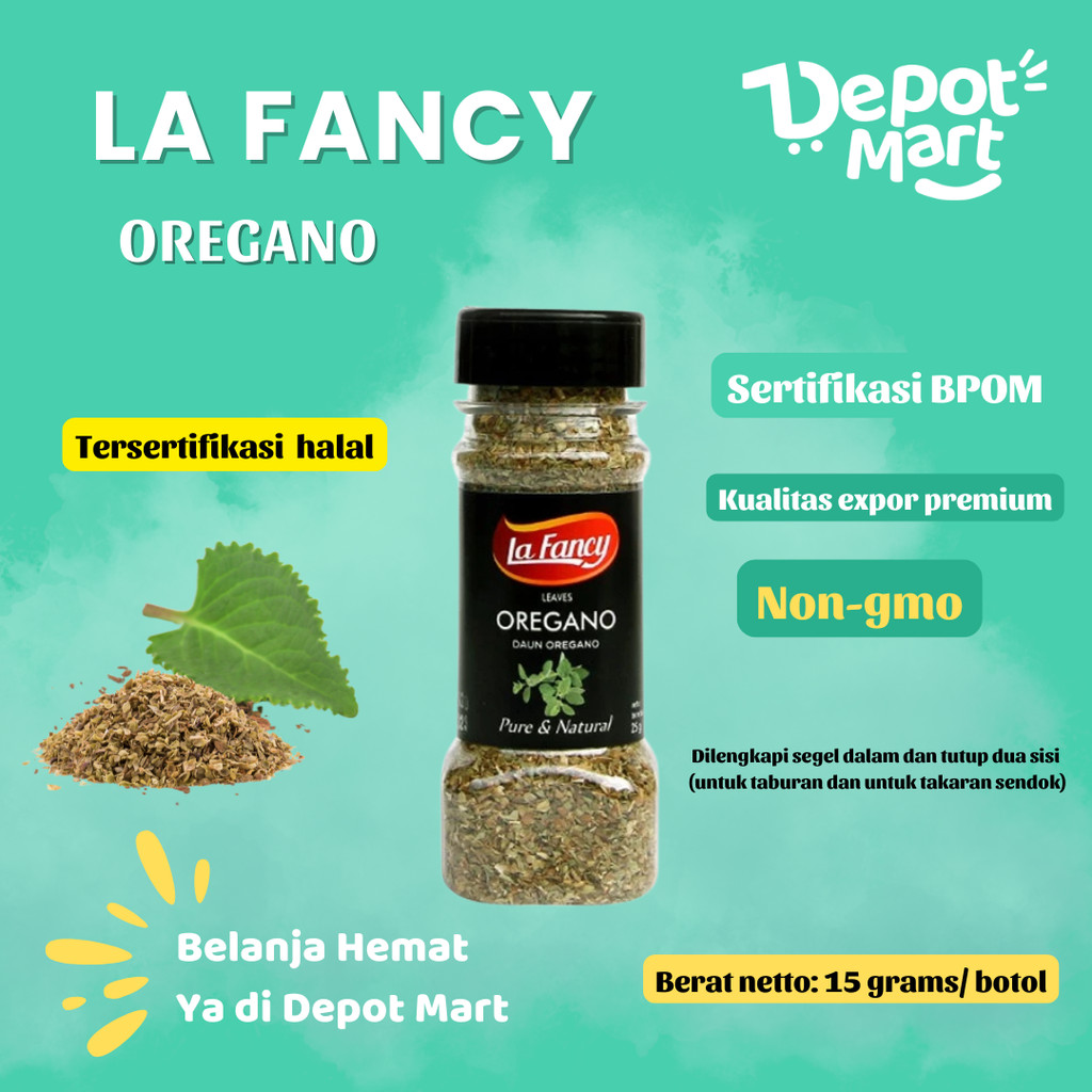 Jual La Fancy Foods Daun Oregano 100% Murni 15g Depot Mart | Shopee ...