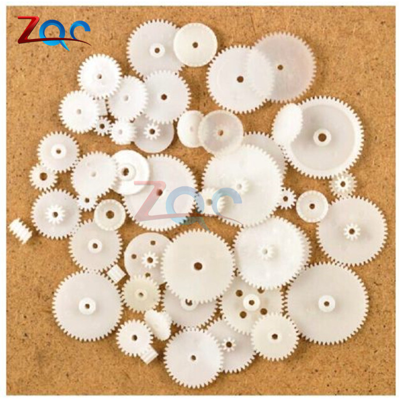 Jual 58 styles Plastic Gears Cog Wheels All The Module 0.5 Robot Parts ...