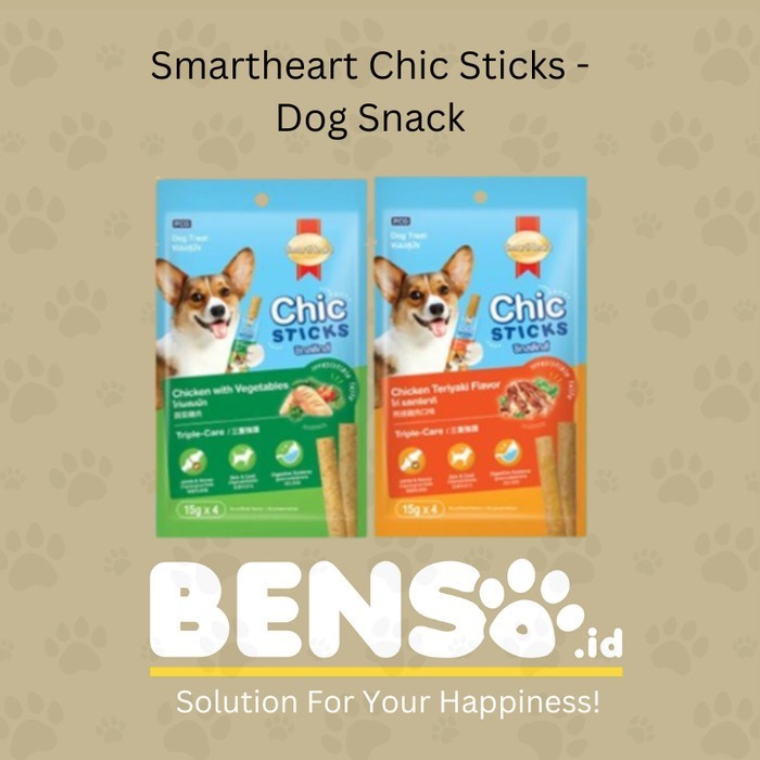 Jual Smartheart Chic Stick Dog Treats - Chicken Vegetable 15gr x 4 ...