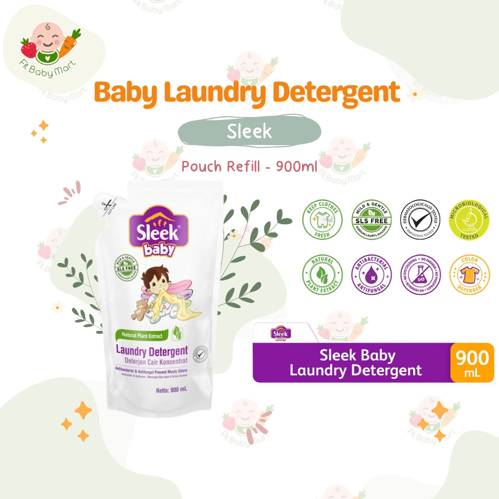 Jual SLEEK - 900ml Baby LAUNDRY Detergent | Deterjen Sabun Cuci Baju Bayi No Paraben Anti Bau ...