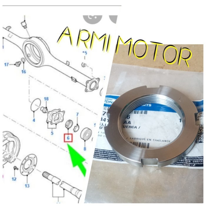Jual JUAL Mur Kancingan As Roda Belakang Ford RangerEverest Mur As Roda ...