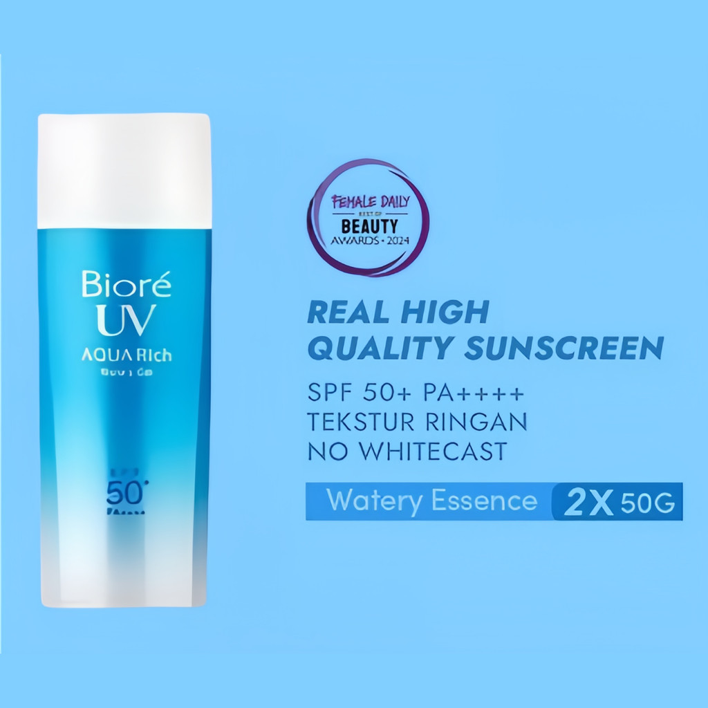Jual 【COD ORI】 Biore UV Aqua Rich Watery Essence Sunscreen Skin Care SPF 50 PA++++ 40g Twinpack ...