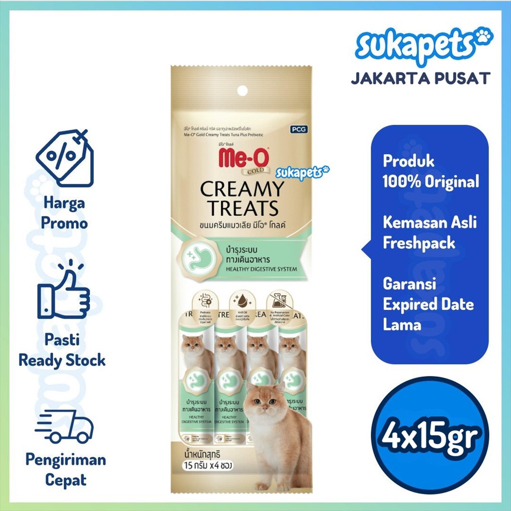 Jual Meo Gold Creamy Treats Tuna Plus Prebiotic Healthy Digestive ...