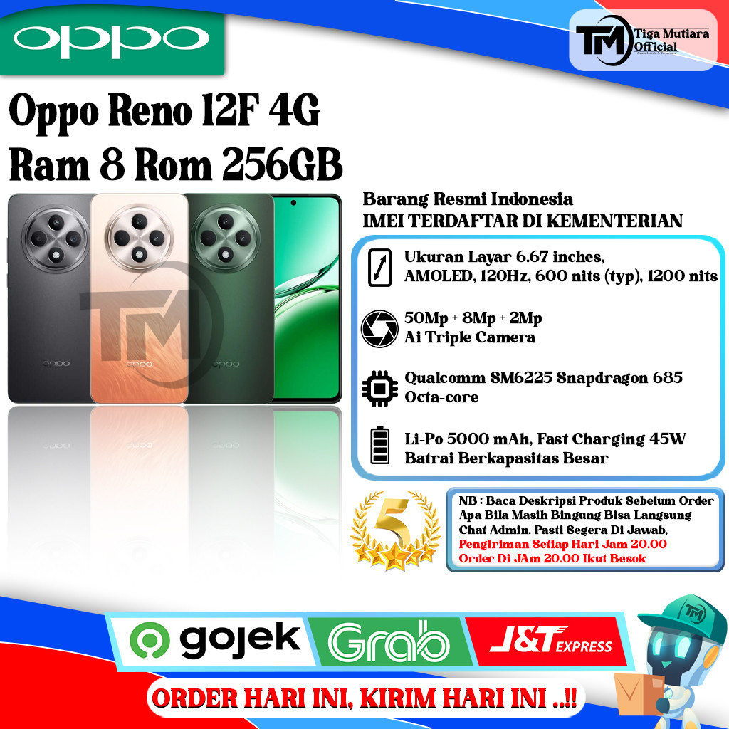 Jual Reno 12F 4G | 5G Ram 8/256GB | Ram 12/256GB I Ram 12/512GB Segel ...