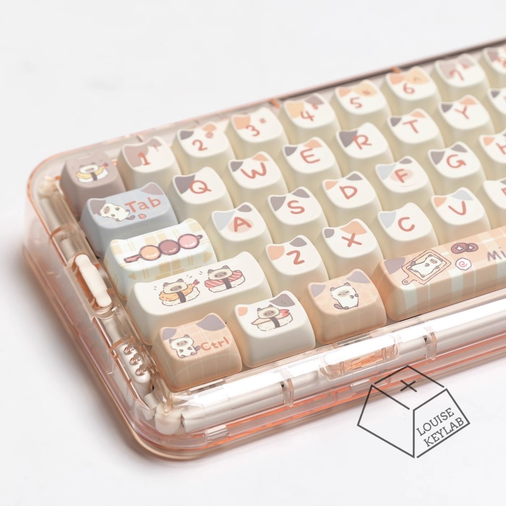 Jual Keycap PBT Dye-sub Kucing Siam SUSHI kitty MAO Kuping Mechanical ...