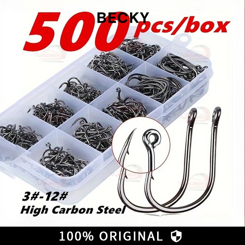 Jual BECKY 500pcs / 1000 Pcs Kail Pancing Aneka Ukuran Bahan Baja ...