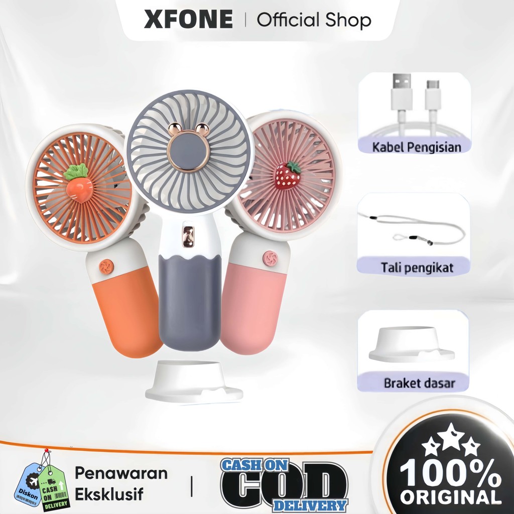 Jual XFONE Kipas genggam mini dengan pengisian daya USB dan dudukan ...