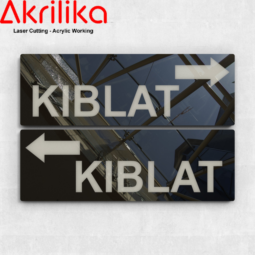 Jual AKRILIK SIGNBOARD/PETUNJUK ARAH "KIBLAT KANAN/KIRI" 27X9CM ...
