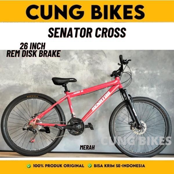 Jual Sepeda Gunung Senator Cross 26 Inch 21 Speed Rem Disk Brake ...