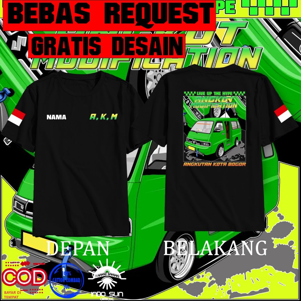 Jual T-Shirt Kaos Mobil Angkot Bisa Request Kata Kata Dan Nama | Baju ...