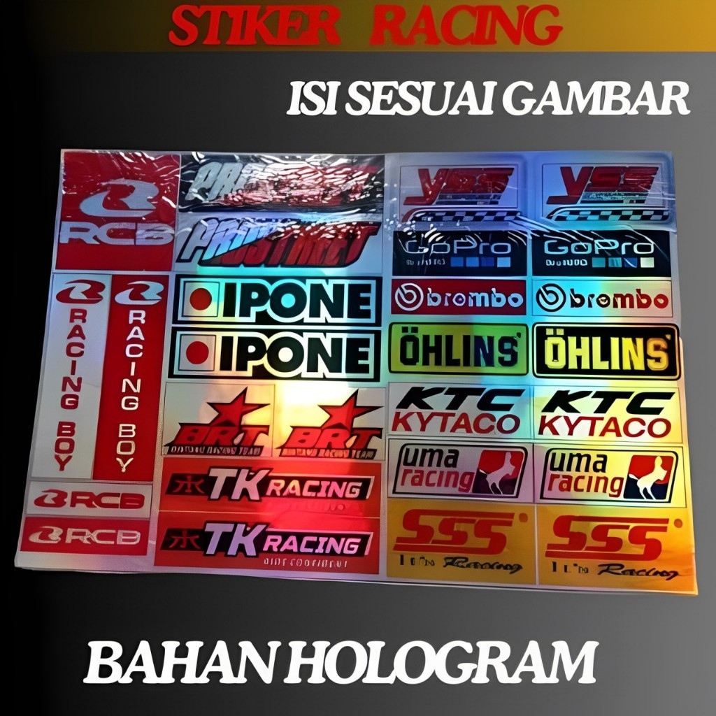 Jual Stiker Racing Pack Sticker Racing Hologram Stiker Sponsor Stiker ...