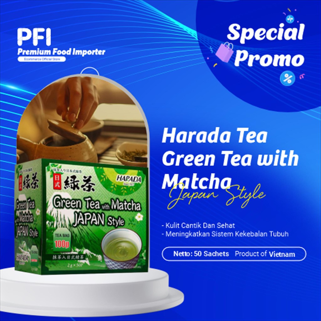 Jual Harada Green Tea with Matcha Japan Style Box - 50 sachet | Shopee ...