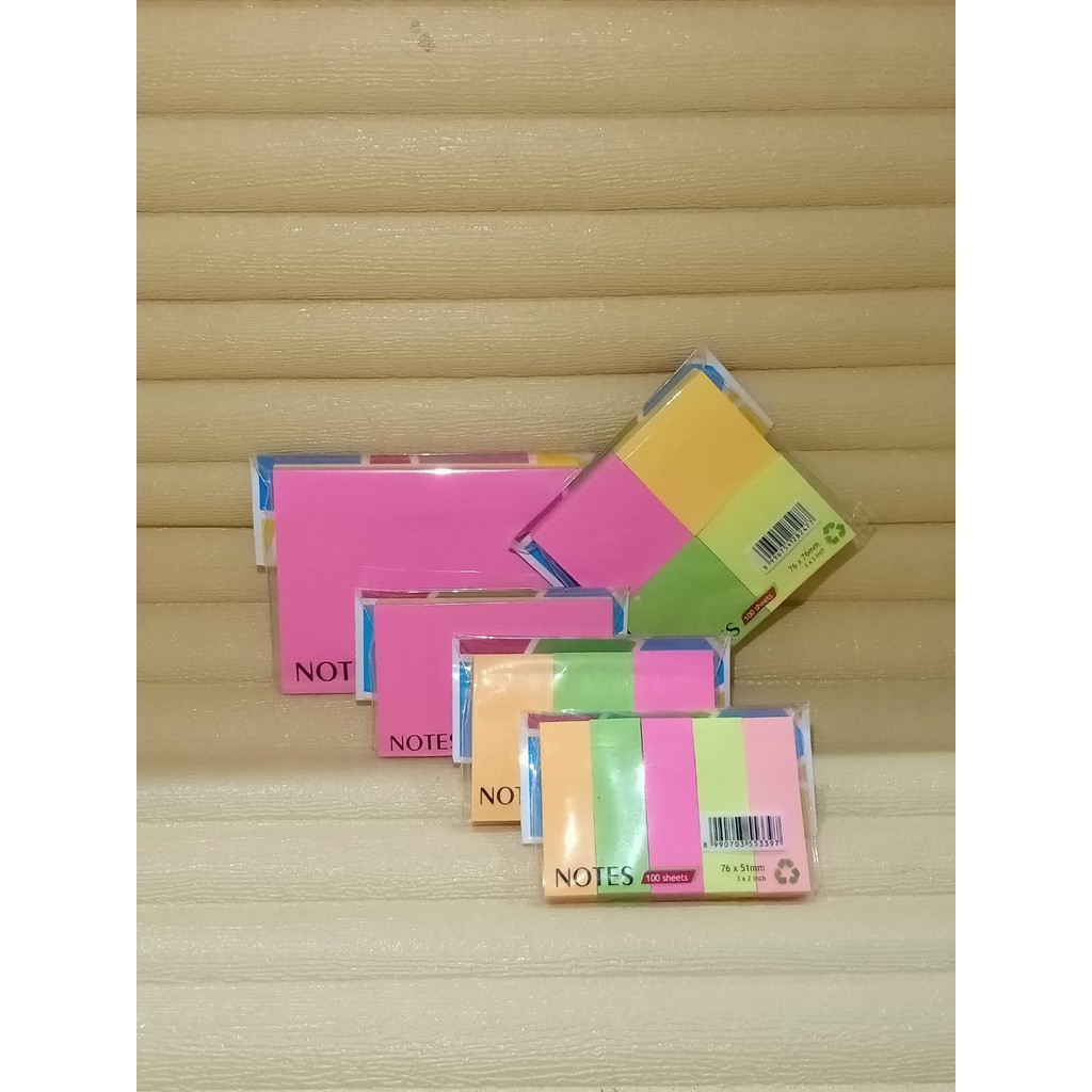 Jual STICKY NOTE WARNA POLOS / STICKY NOTES PENANDA HALAMAN / STICK ...