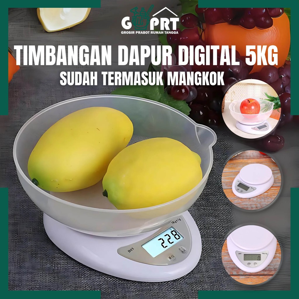 Jual Timbangan Mangkok Digital 5KG B05 Timbangan Dapur Tepung Kue Gula 5 KG Electronic Kitchen ...