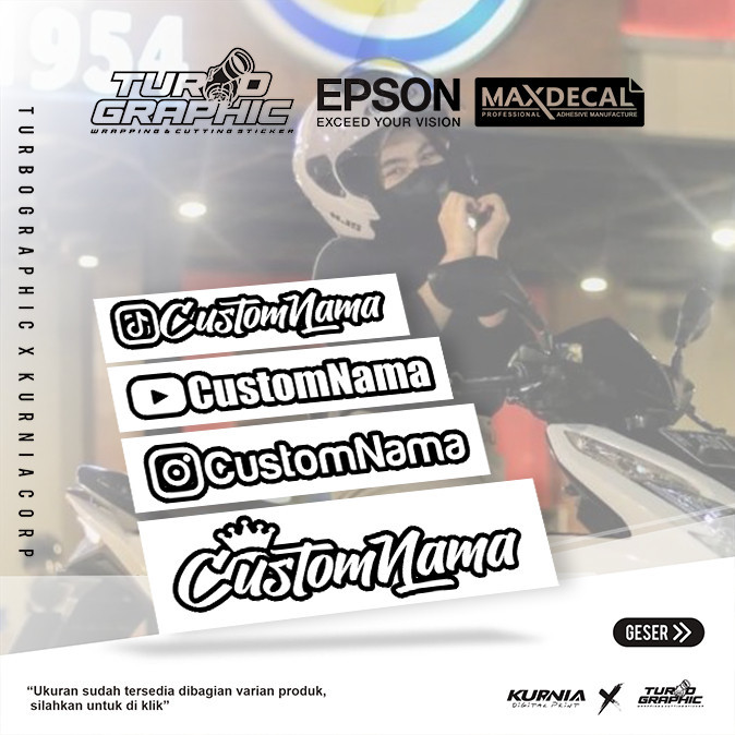 Jual Sticker Nama Custom Nama ( Nama, Warna Dan Font Tulis Di Catatan ...