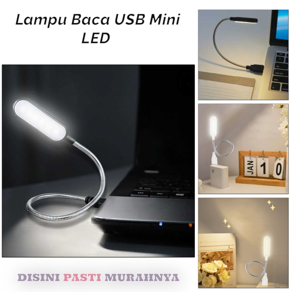 Jual TRFF Lampu Baca Mini LED Reading Lamp Flexible USB Plug 5V 1W FM105 | Shopee Indonesia