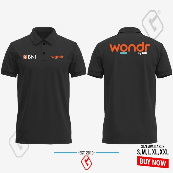 Jual Kaos T-Shirt Polo Kerah WONDER WONDR BY BANK BNI Kaos Polo Kerja ...