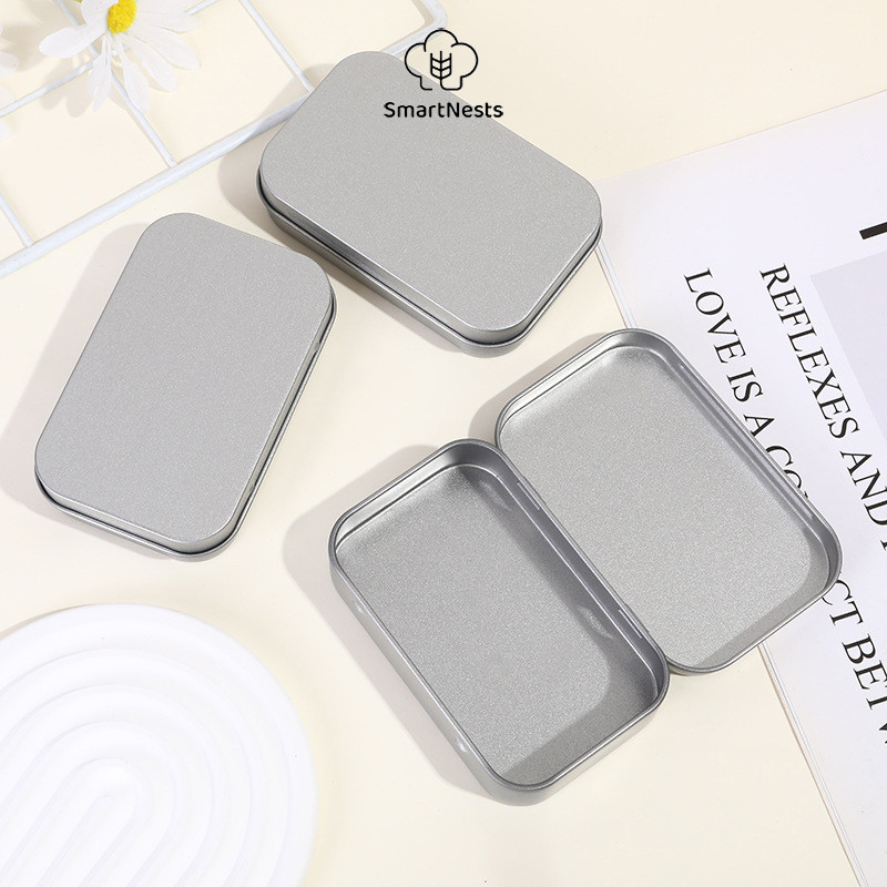 Jual Flip Cover Silver Kotak Besi Kecil Kotak Penyimpanan Persegi ...