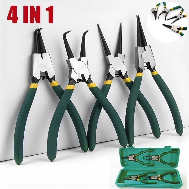 Jual Tang Circlip 7inch 4in1 Tang Snap Ring Set Bengkok Tang Penjepit ...